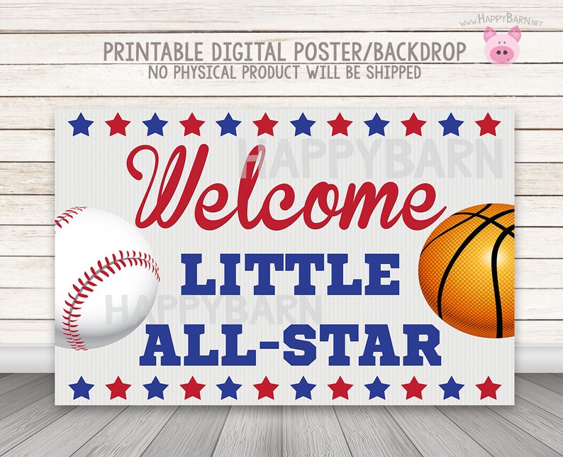 Welcome Little All Star Poster Welcome Little All-star | Etsy