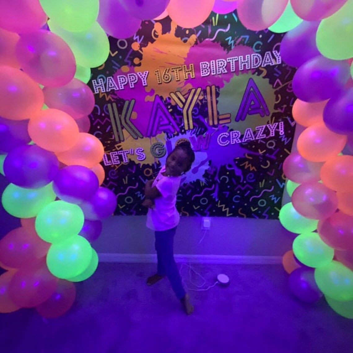 Glow Party Photo Backdrop Glow Background Neon Glow - Etsy