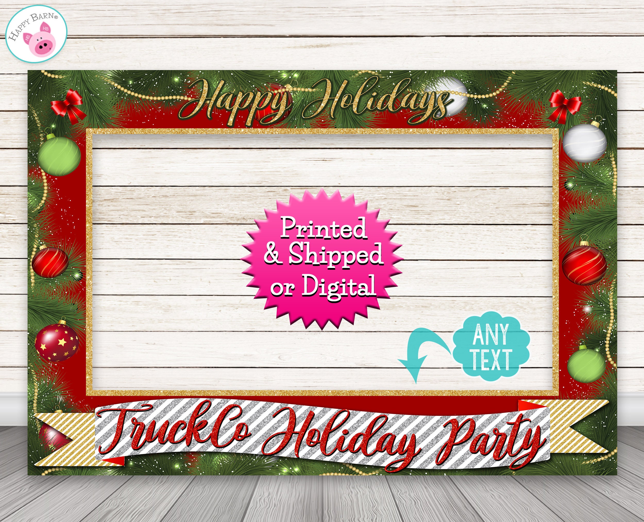 Christmas Photo Booth Frame - Holiday Party Photo Booth Prop ...