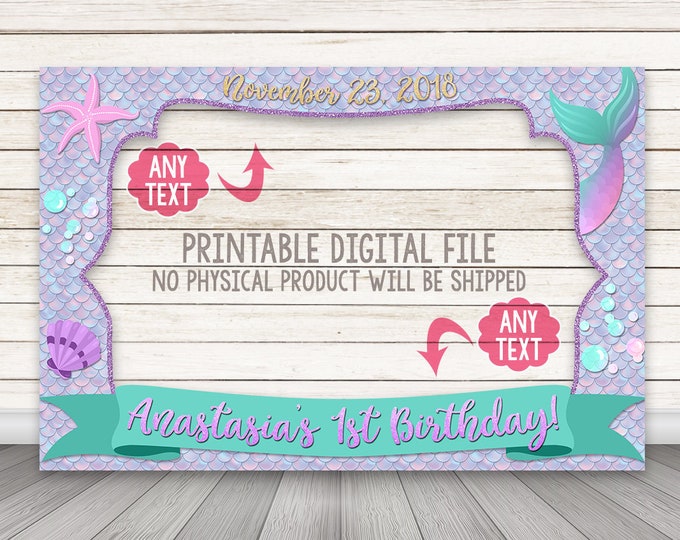 Mermaid Photo Booth Frame Mermaid Photo Prop Frame Mermaid - Etsy