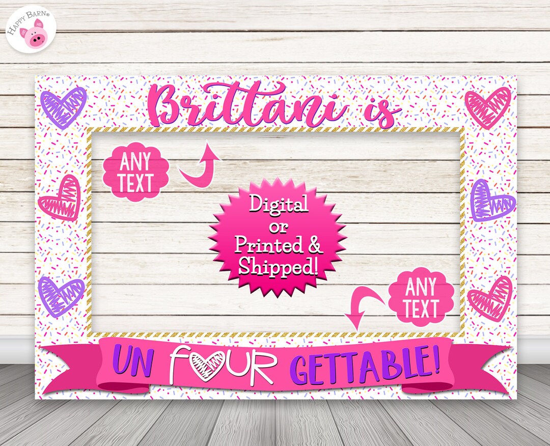 Heart Photo Booth Frame, Unfourgettable Photo Booth Frame, Hearts ...