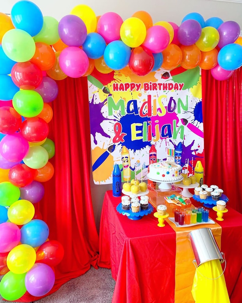 Paint Party Photo Backdrop, Art Party Background, Paint Photo Backdrop ...