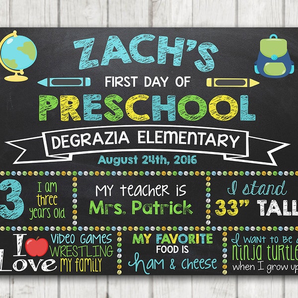 Preschool Sign - Etsy