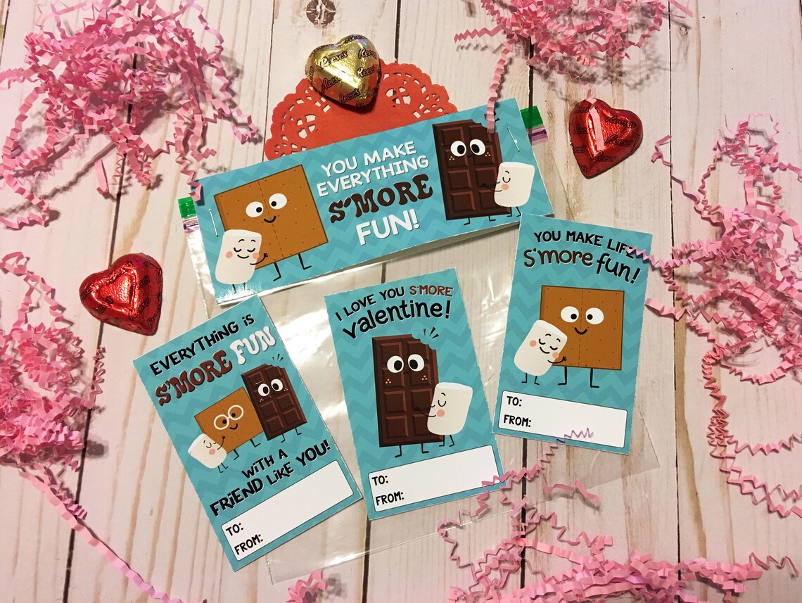 Printable S'mores Treat Bag Toppers Smores Valentine Bag - Etsy