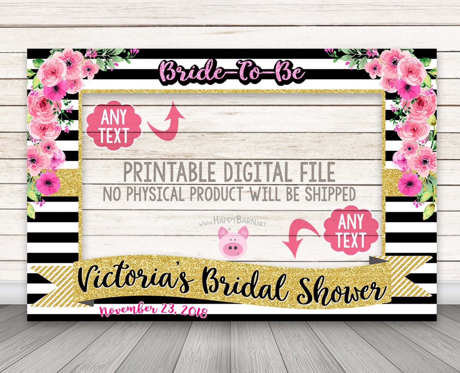 Floral Photo Booth Frame, Bridal Shower Photo Booth, Wedding Photo ...