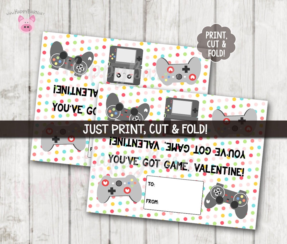 Printable Video Game Treat Bag Toppers, Gamer Valentine Bag Toppers ...