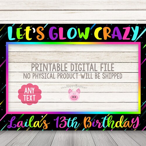 PRINTABLE Neon Photo Booth Frame Neon Glow Photobooth Frame - Etsy