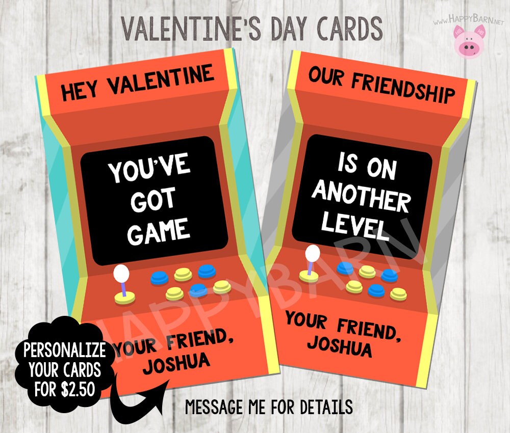 Arcade Valentines Cards, Video Game Valentine Cards, School Valentines ...