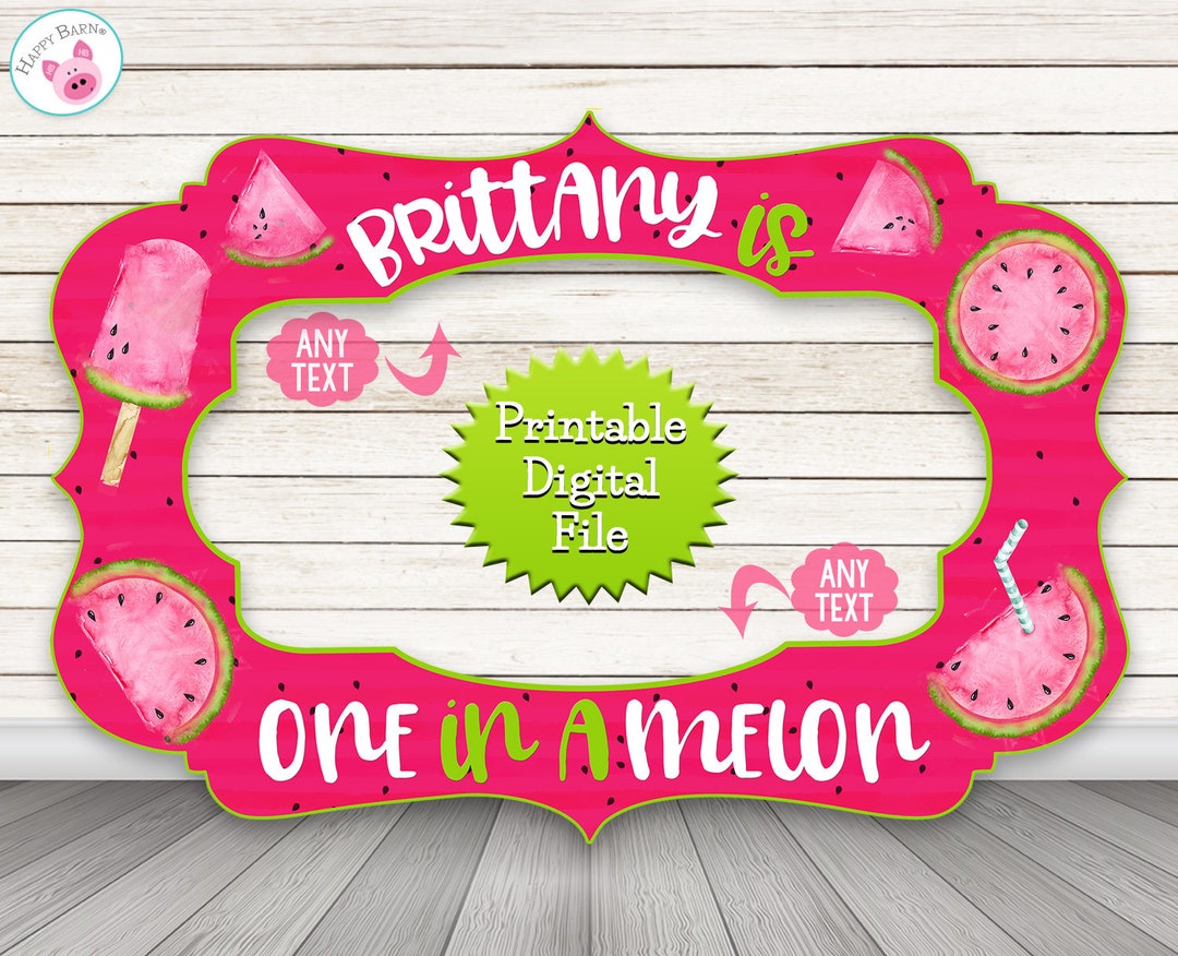 Watermelon Photo Booth Frame, One in a Melon Photo Booth Frame Prop ...