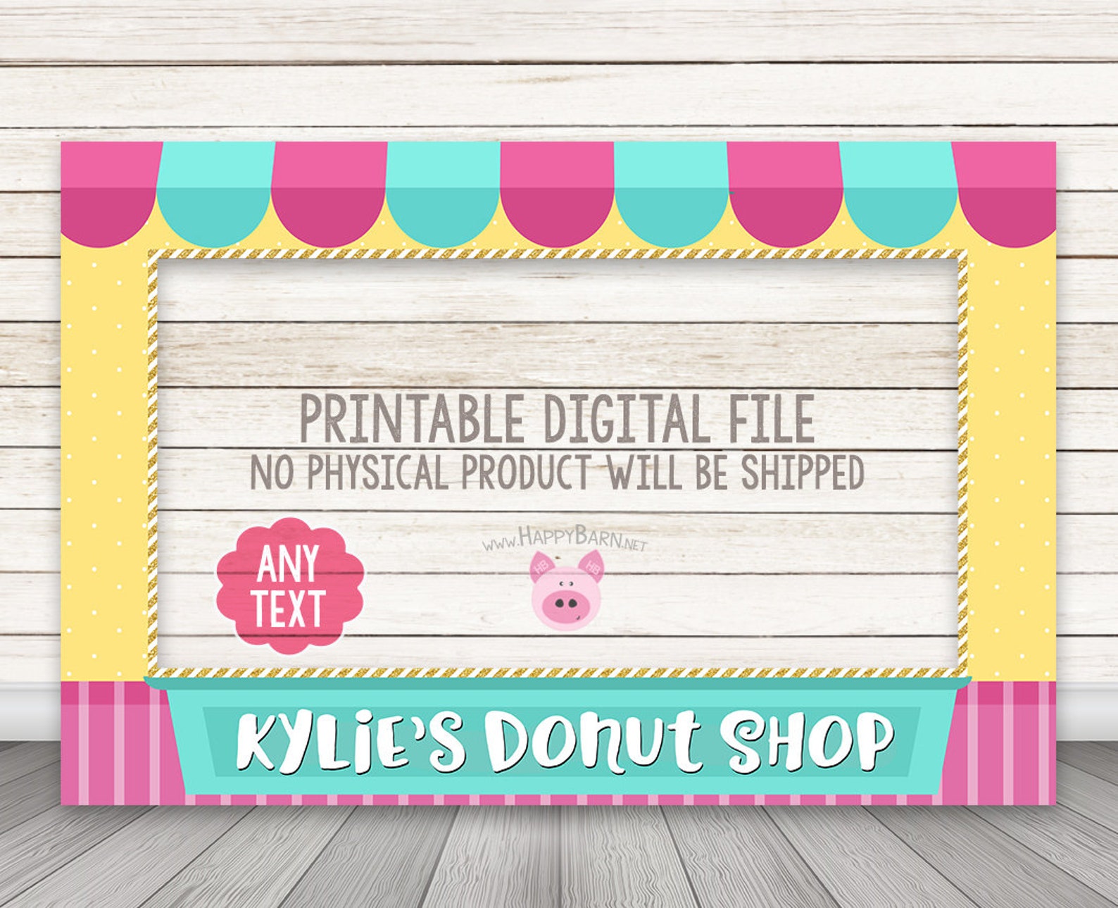 PRINTABLE Donut Photo Booth Frame, Donut Shop Photo Booth Frame, Ice ...