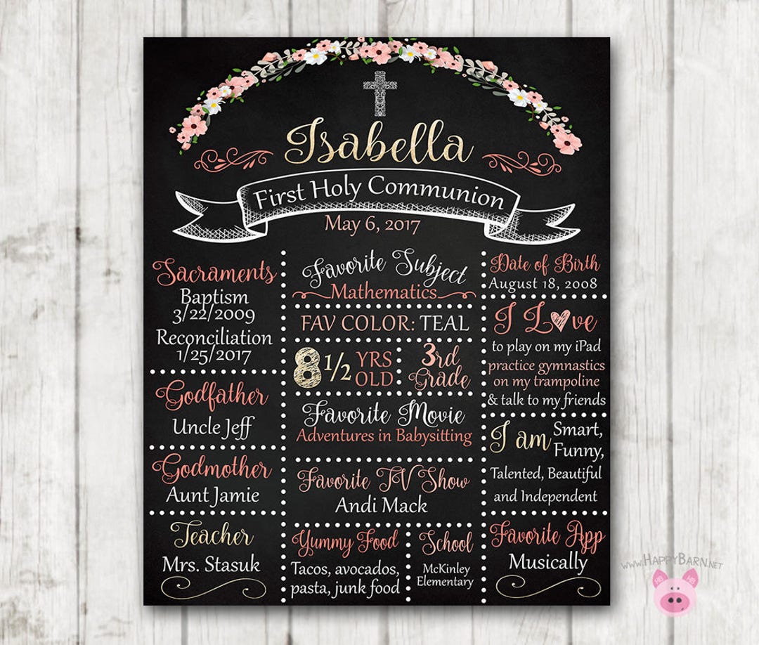 Printable First Holy Communion Sign, Communion Board, Holy Communion ...