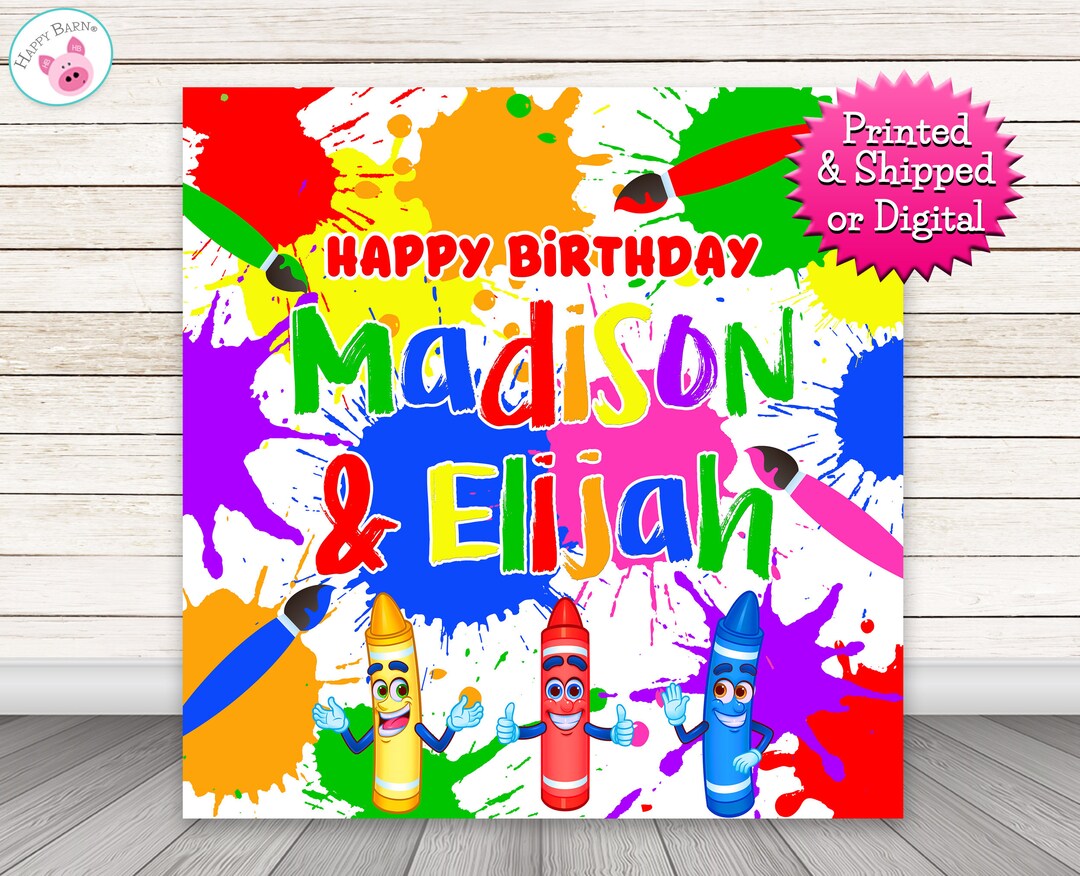 Paint Party Photo Backdrop, Art Party Background, Paint Photo Backdrop ...