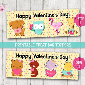 Printable Valentine's Day Treat Bag Toppers, Valentines Treat Bag ...