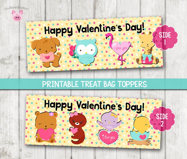 Printable Valentine's Day Treat Bag Toppers Valentines - Etsy