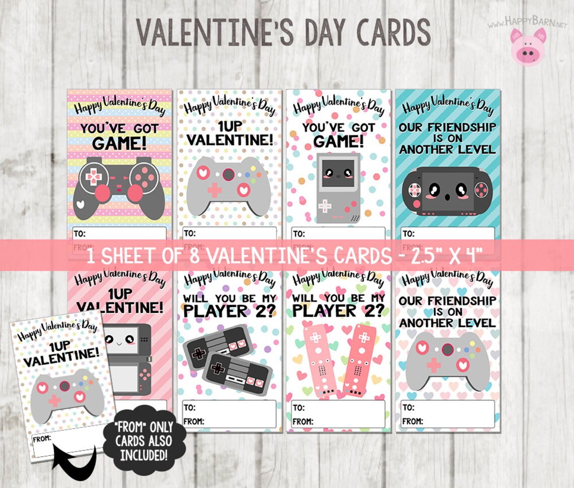 Printable Video Game Valentine's Cards Video Game | Etsy