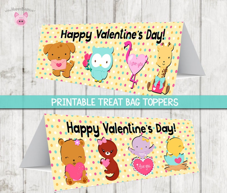 Printable Valentine's Day Treat Bag Toppers Valentines | Etsy