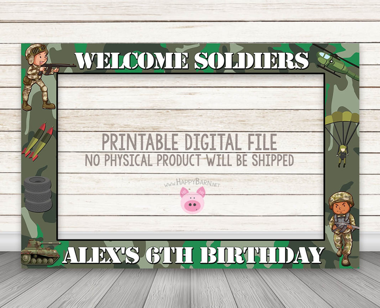 PRINTABLE Soldier Photo Booth Frame Military Photo Booth - Etsy