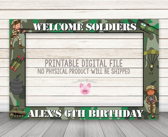 PRINTABLE Soldier Photo booth Frame Military Photo Booth | Etsy