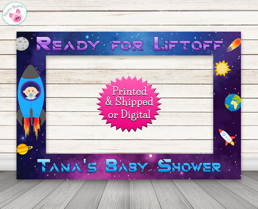 Galaxy Baby Shower Photo Booth Frame, Space Photo Booth Frame, Rocket ...