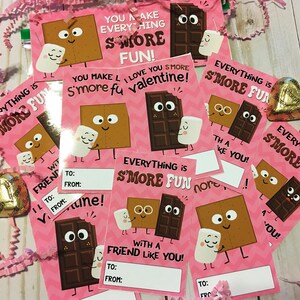 Printable S'mores Valentine's Day Cards, Smores Valentines Cards ...