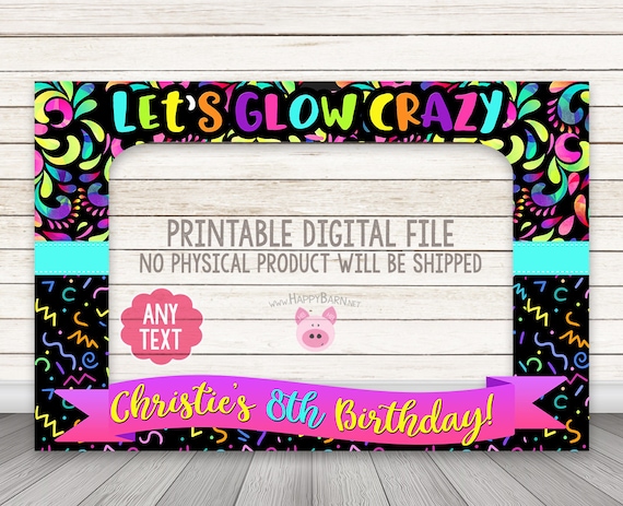 PRINTABLE Neon Photo Booth Frame Neon Glow Photobooth Frame | Etsy Canada