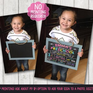 Boy Printable First Day of School Sign First Day of Preschool ...