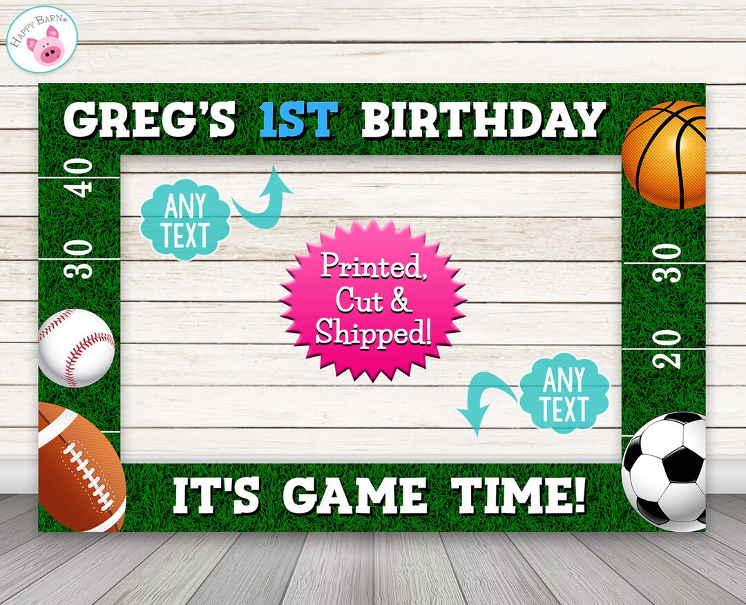 Sports Photo Booth Frame, Football Photobooth Frame, Baseball Birthday ...