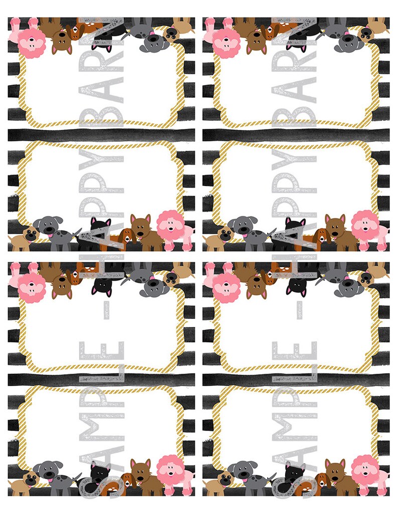 Puppy Food Tent Labels, Printable Pawty Food Labels, Puppy Party ...