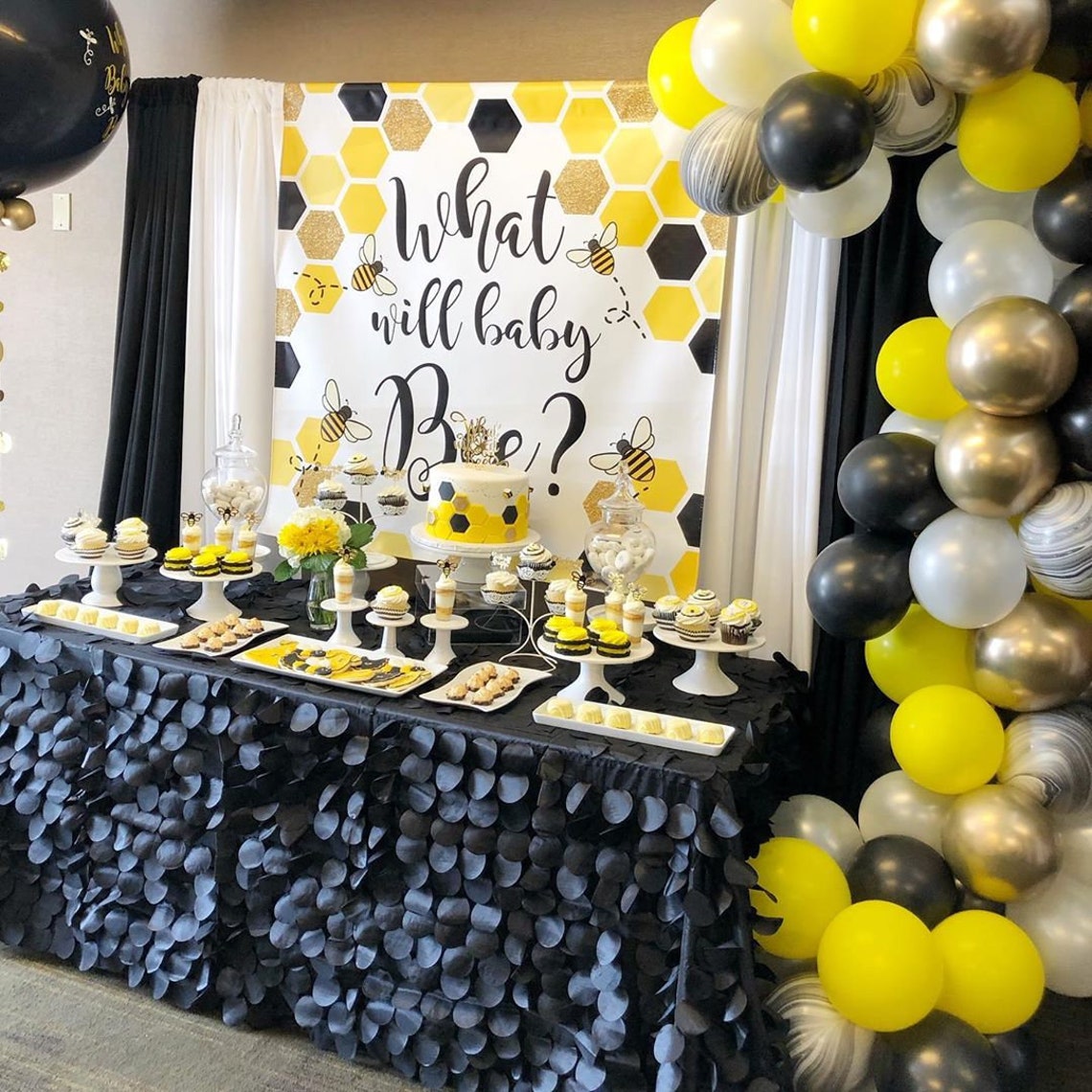 Bee Photo Backdrop Bee Backdrop Bee Party Bee Baby Shower - Etsy