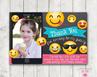 Emoji Thank You Card | Etsy