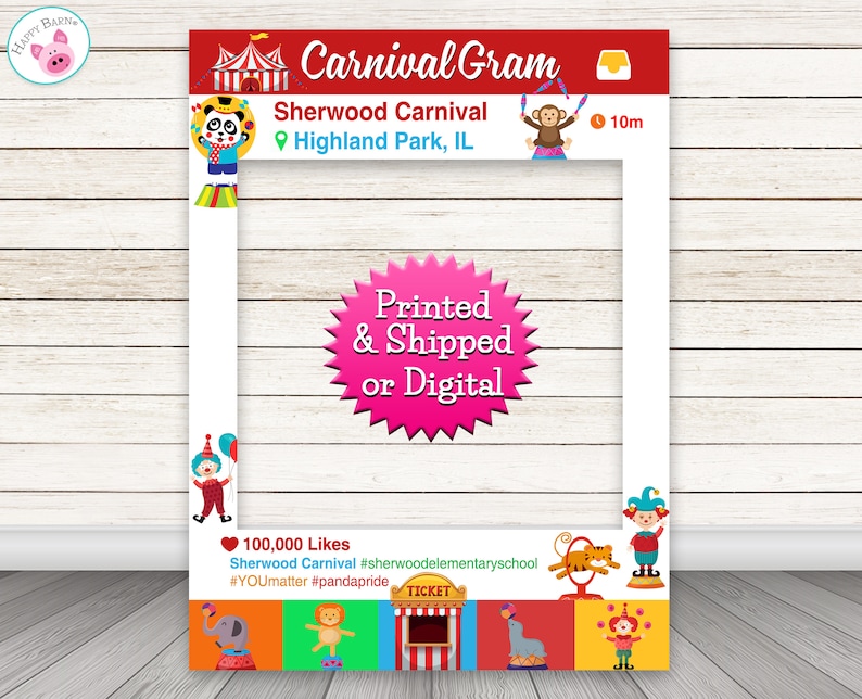 Circus Photo Booth Frame Carnival Party Photobooth Frame - Etsy