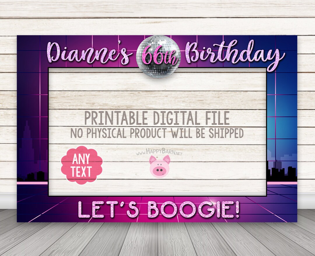 PRINTABLE Disco Photo Booth Frame 70s Photo Booth Frame - Etsy