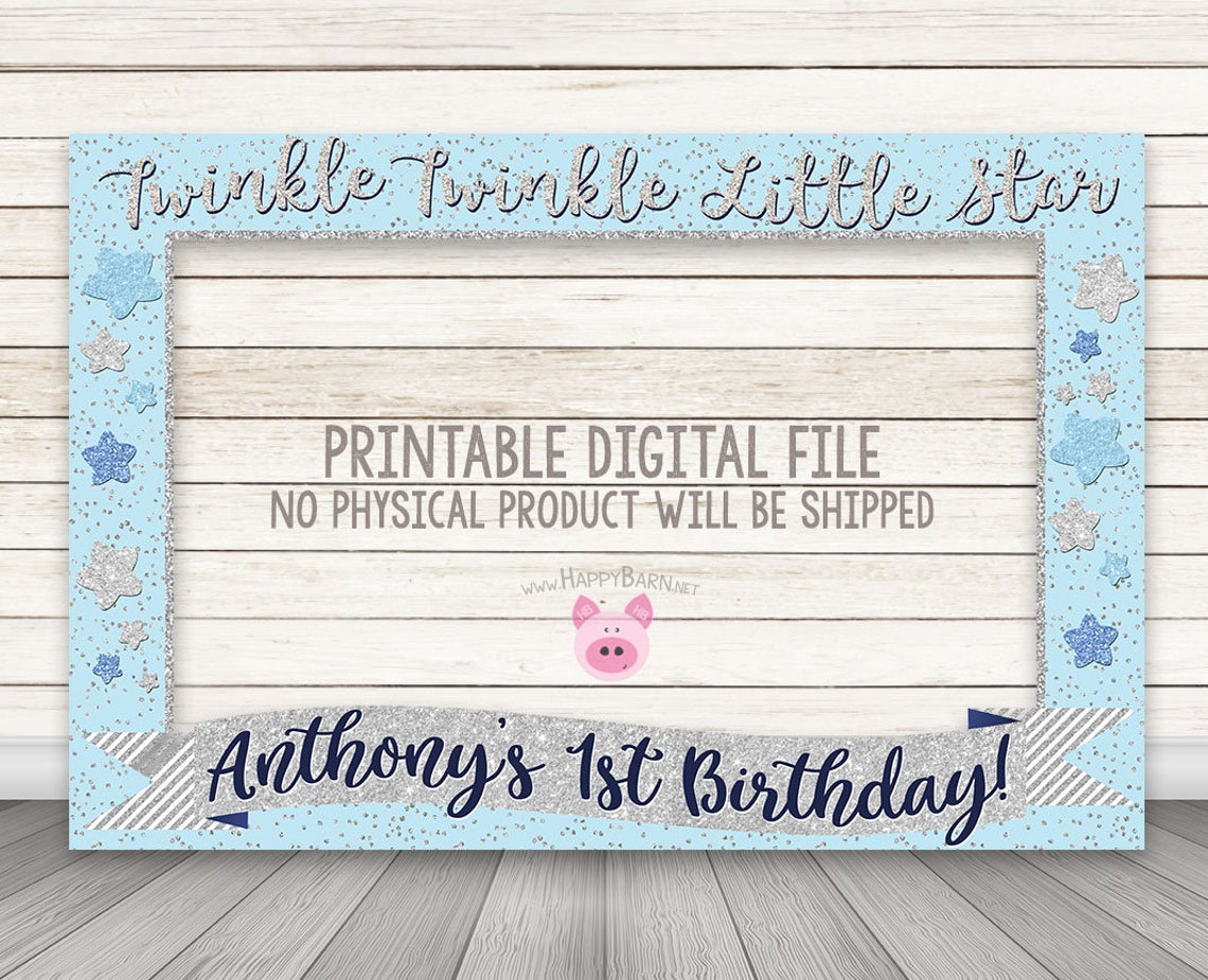PRINTABLE Twinkle Twinkle Little Star Photo Booth Frame Pink - Etsy