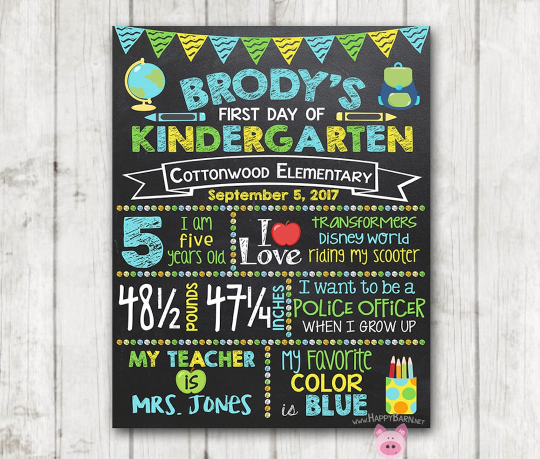 Printable First Day of School Sign, Boy First Day of Preschool ...