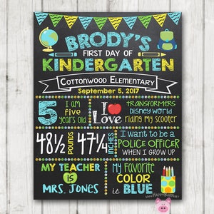 Printable First Day of School Sign, Boy First Day of Preschool ...