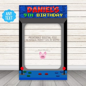 PRINTABLE Arcade Photo Booth Frame, Video Game Photo Booth Frame ...