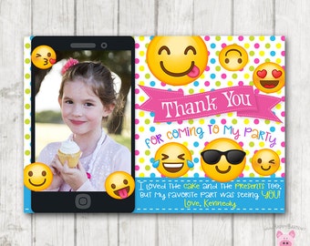 Emoji Thank You Card | Etsy
