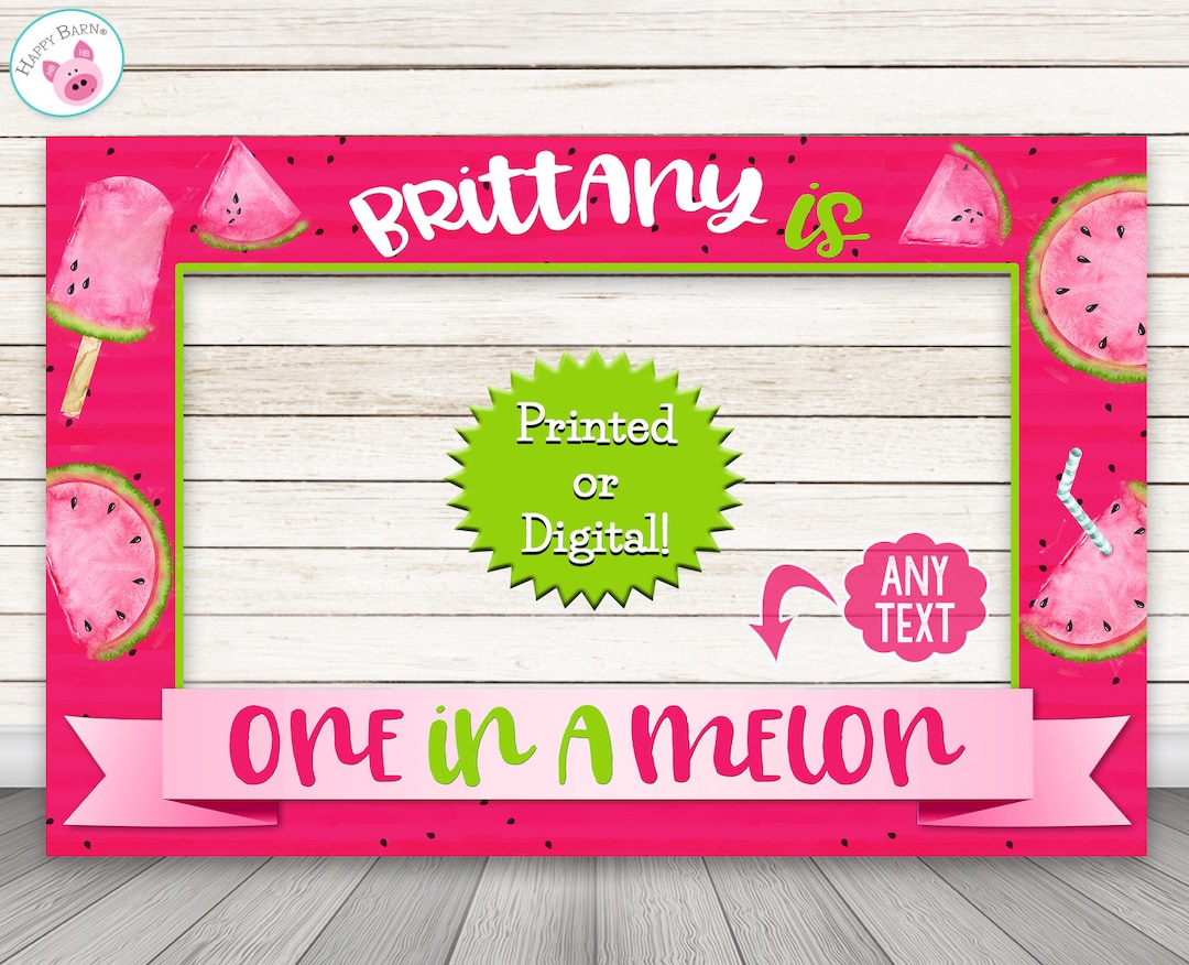 Watermelon Photo Booth Frame, One in a Melon Photo Booth Frame Prop ...