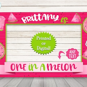 Watermelon Photo Booth Frame, One in a Melon Photo Booth Frame Prop ...