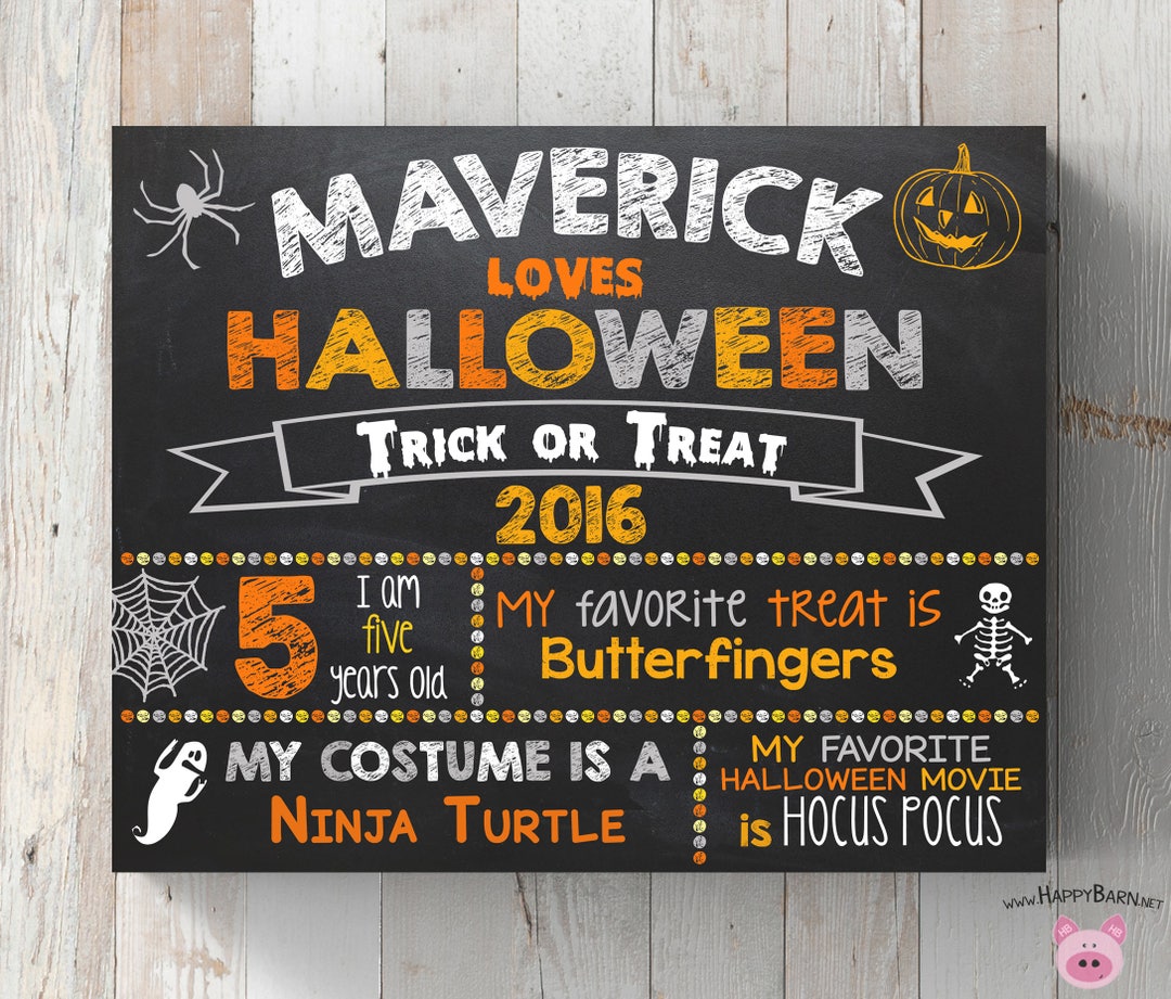 Custom Halloween Sign, Chalkboard Halloween Sign, Printable Halloween ...
