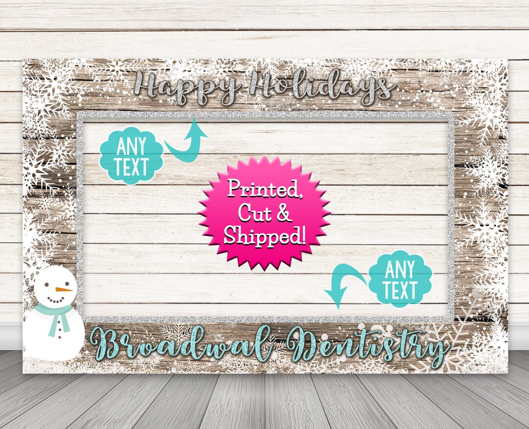 Rustic Christmas Photo Booth Frame - Holiday Party Photo Booth Prop ...