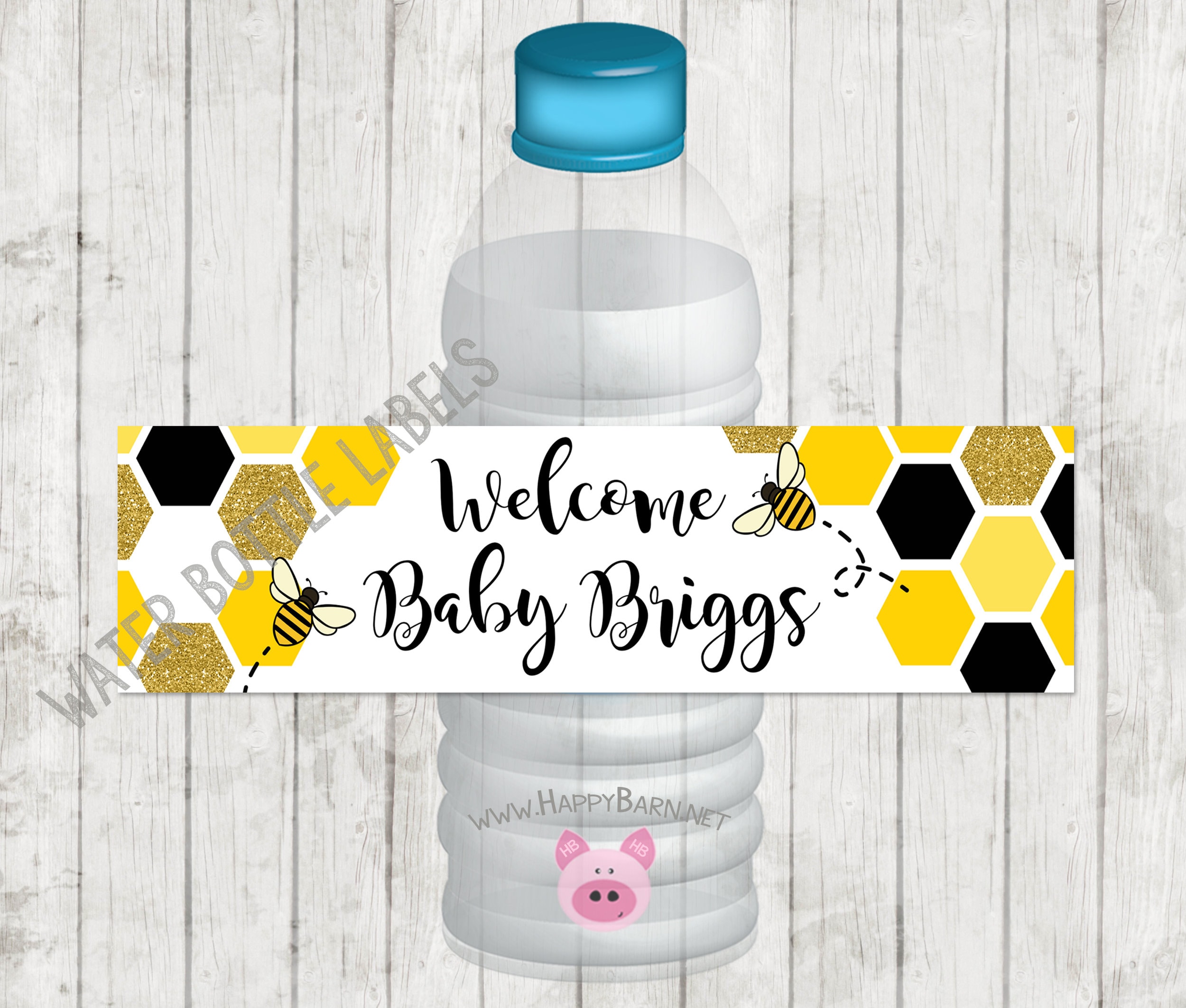 Printable Bee Water Bottle Labels, What Will Baby Bee, Bee Gender ...