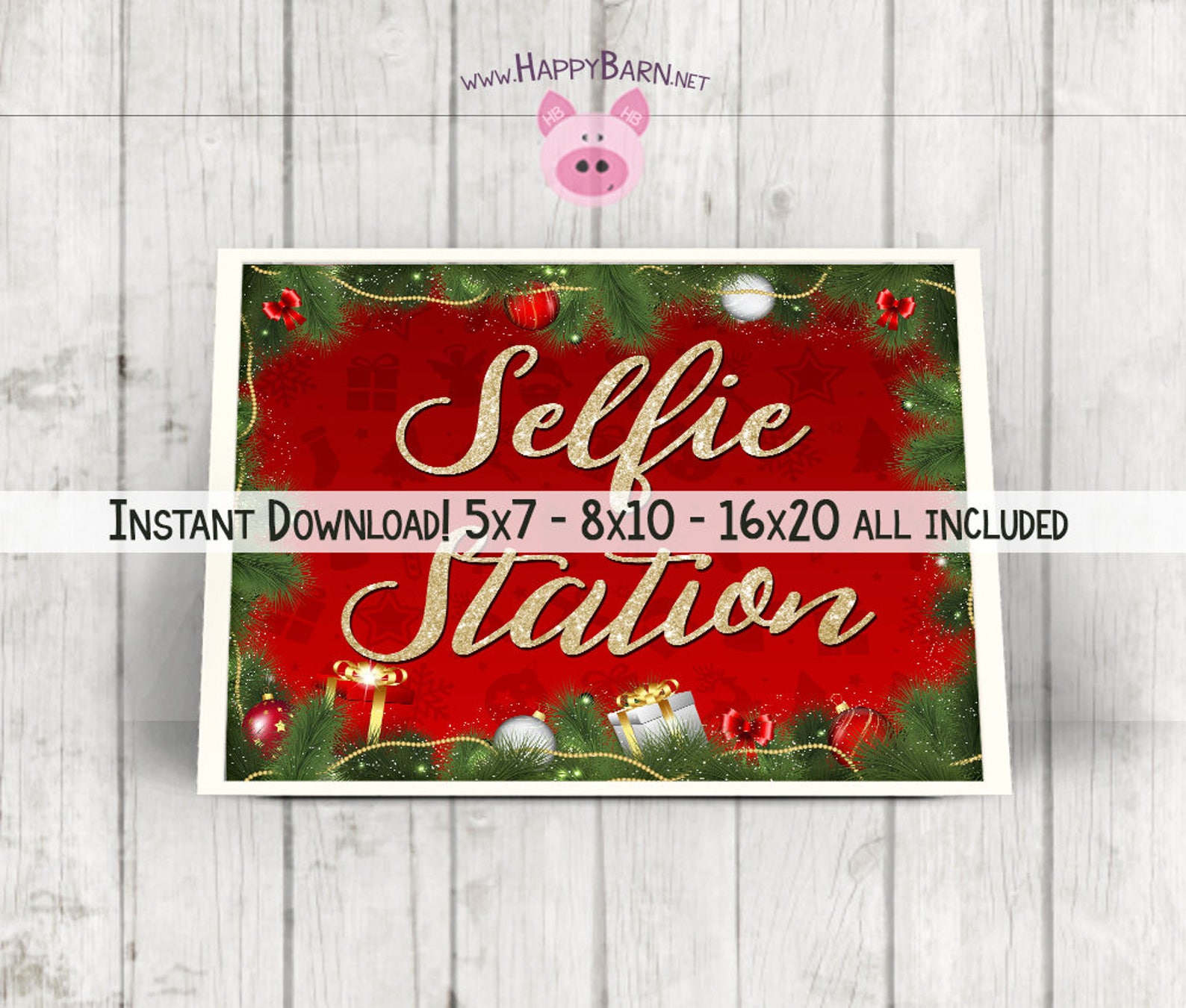 Christmas Snapchat Sign, Holiday Party Photo Booth Sign, Selfie Station ...