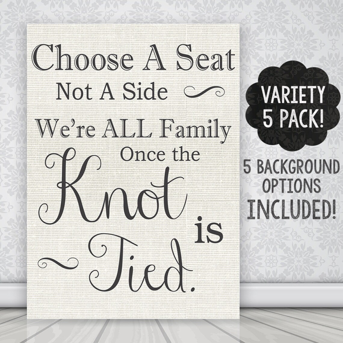 Instant Download Choose a Seat Not a Side Printable 16x20 8x10 | Etsy