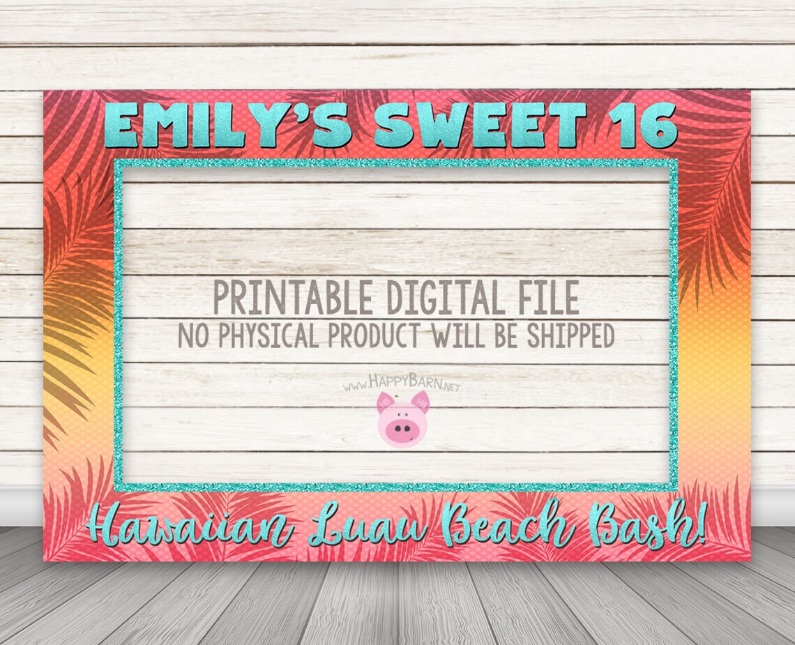 PRINTABLE Tropical Photo Booth Frame Beach Photo Booth Frame | Etsy