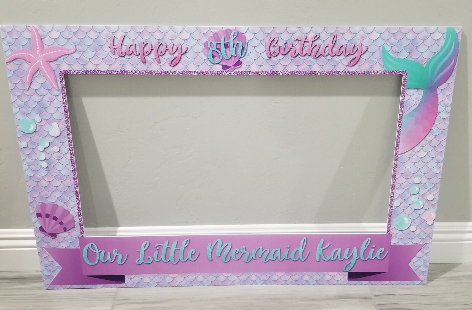 Mermaid Photo Booth Frame Prop Mermaid Birthday Selfie Photo | Etsy