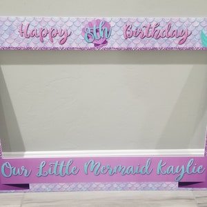Mermaid Photo Booth Frame Prop, Mermaid Birthday Selfie Photo Frame ...