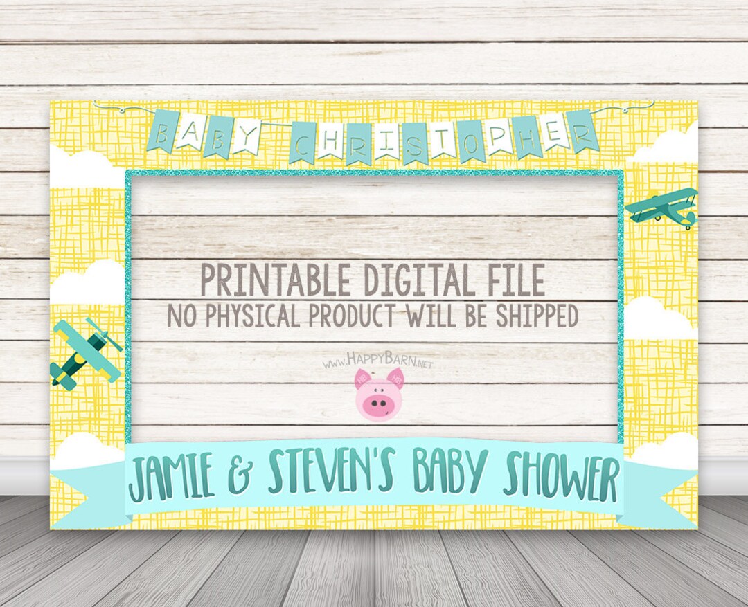 PRINTABLE Airplane Photo Booth Frame, Airplane Birthday Party ...