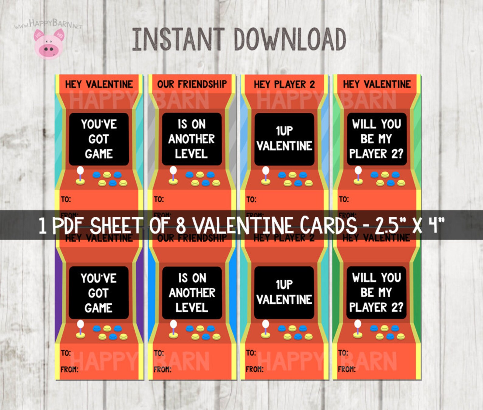 Arcade Valentines Cards, Video Game Valentine Cards, School Valentines ...