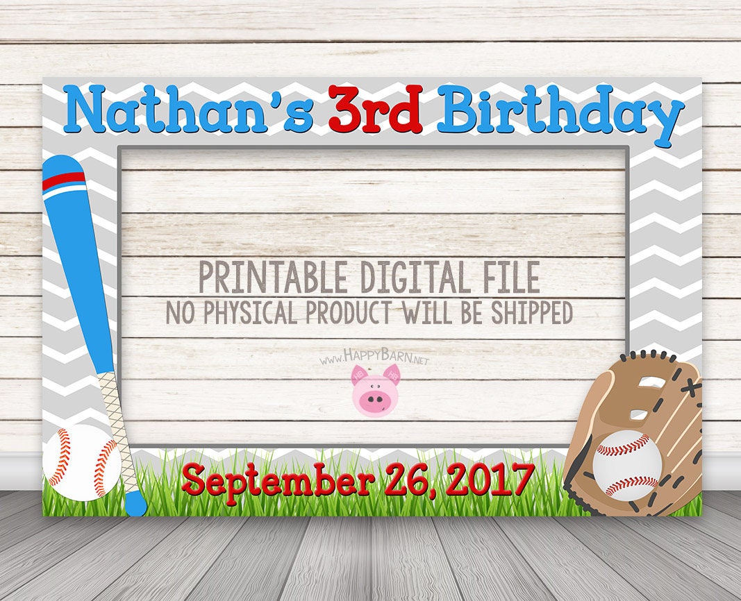 PRINTABLE Baseball Photobooth Frame, Baseball Photo Booth Frame, Sports ...